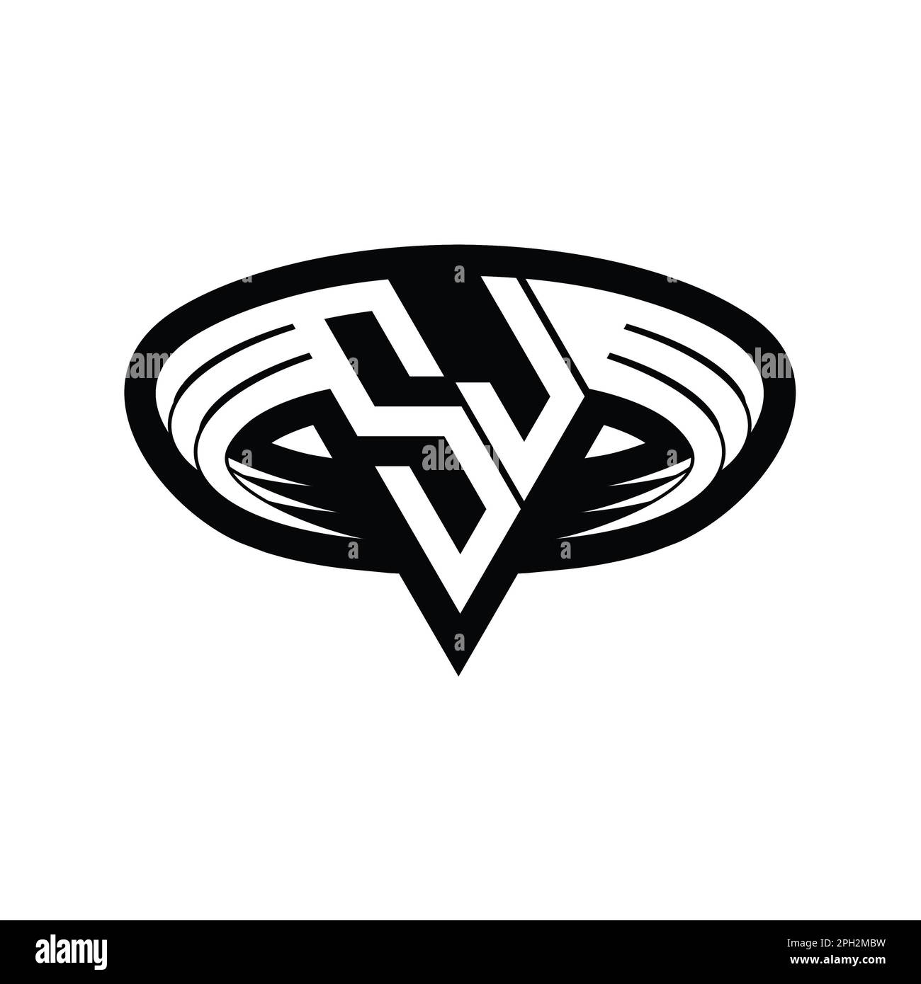 SJ Logo monogram letter with triangle shape slice isolated outline ...