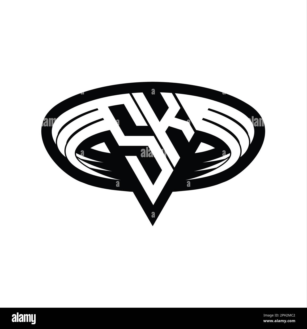 SK Logo monogram letter with triangle shape slice isolated outline ...