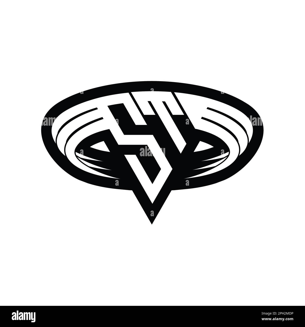 ST Logo monogram letter with triangle shape slice isolated outline ...