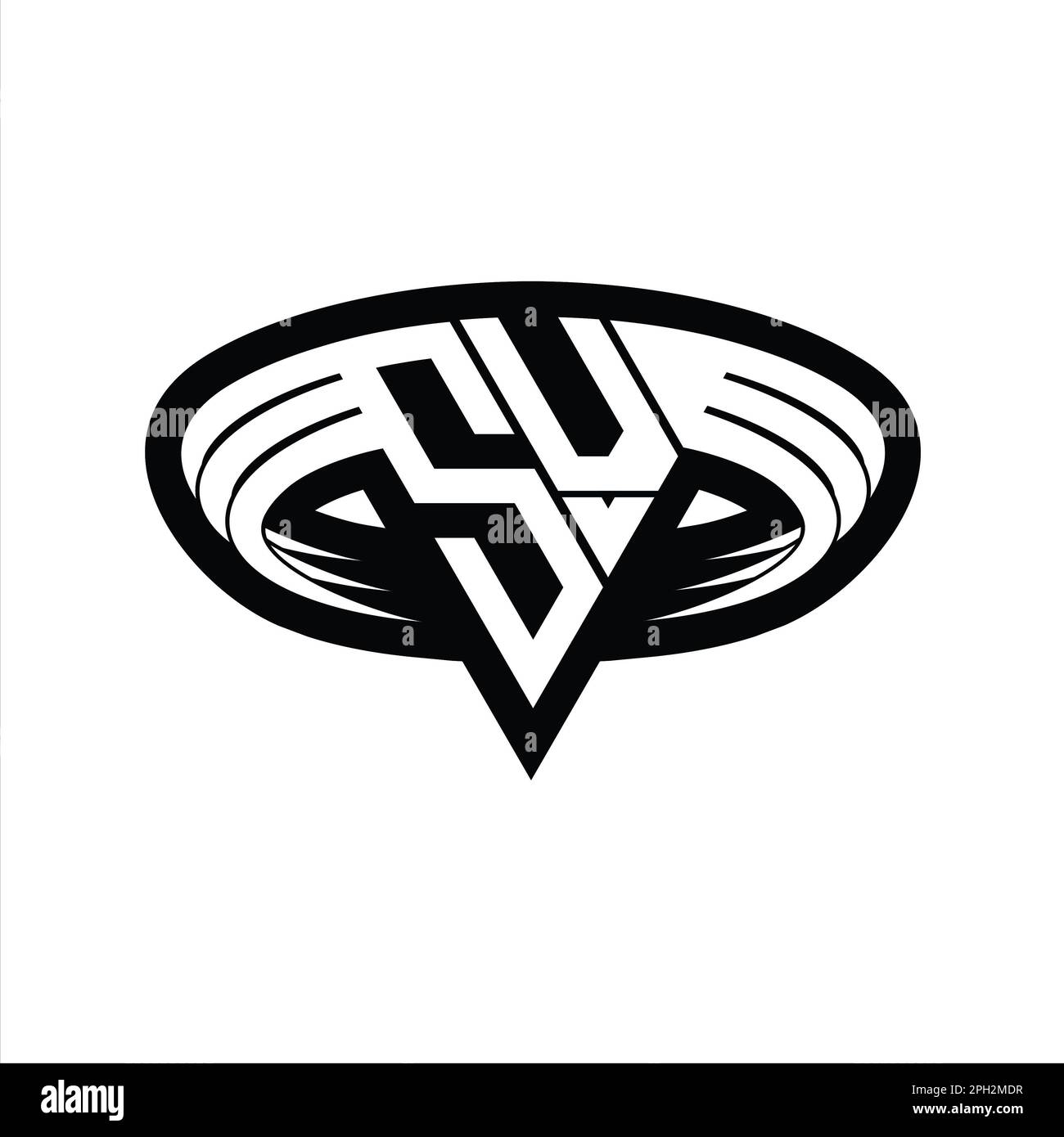 SV Logo monogram letter with triangle shape slice isolated outline ...