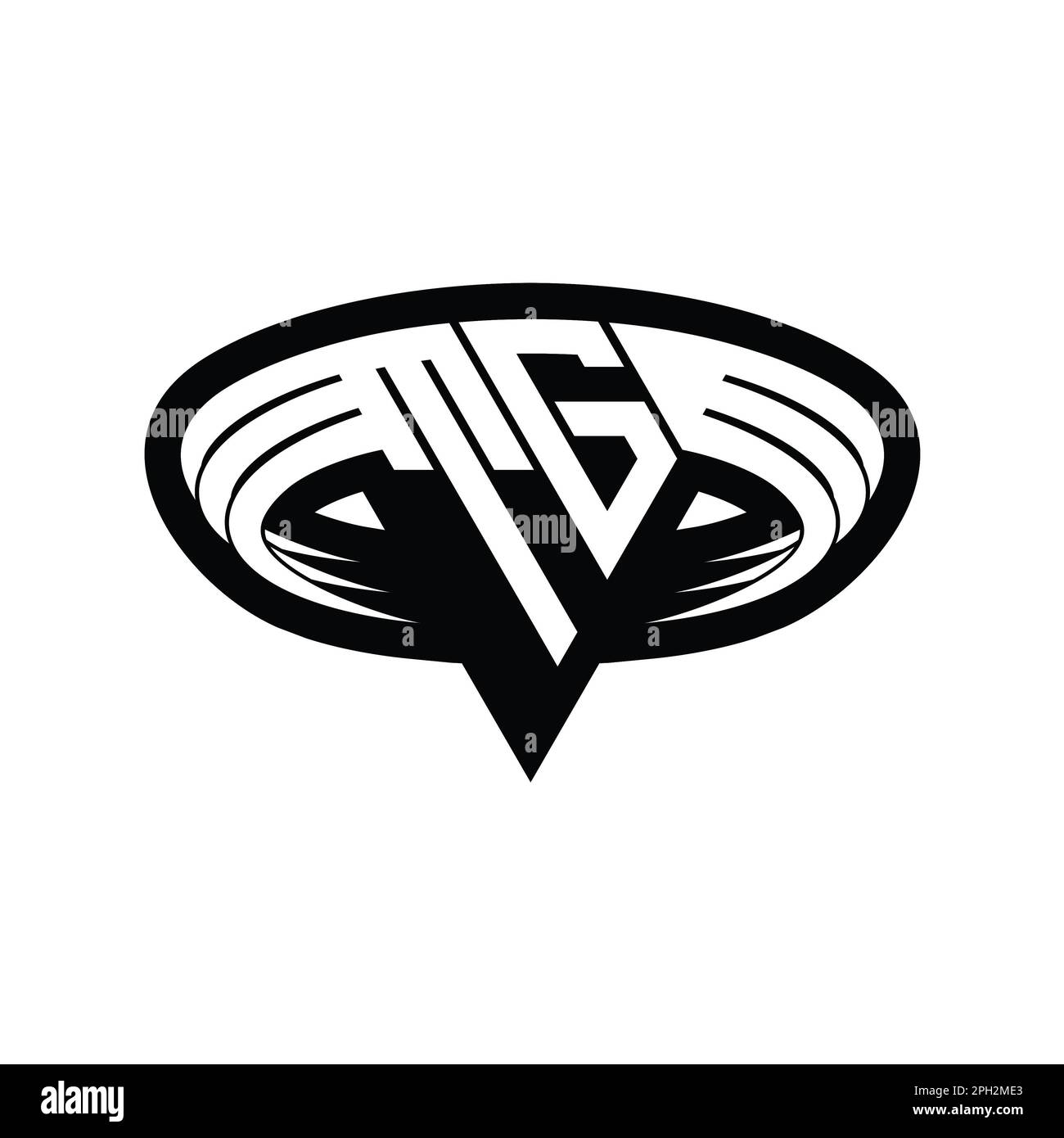 TG Logo monogram letter with triangle shape slice isolated outline ...