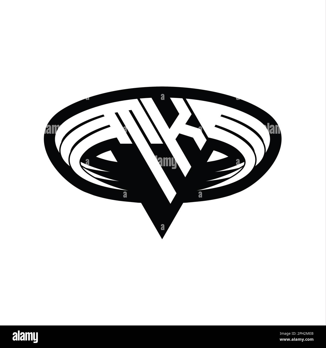 TK Logo monogram letter with triangle shape slice isolated outline ...