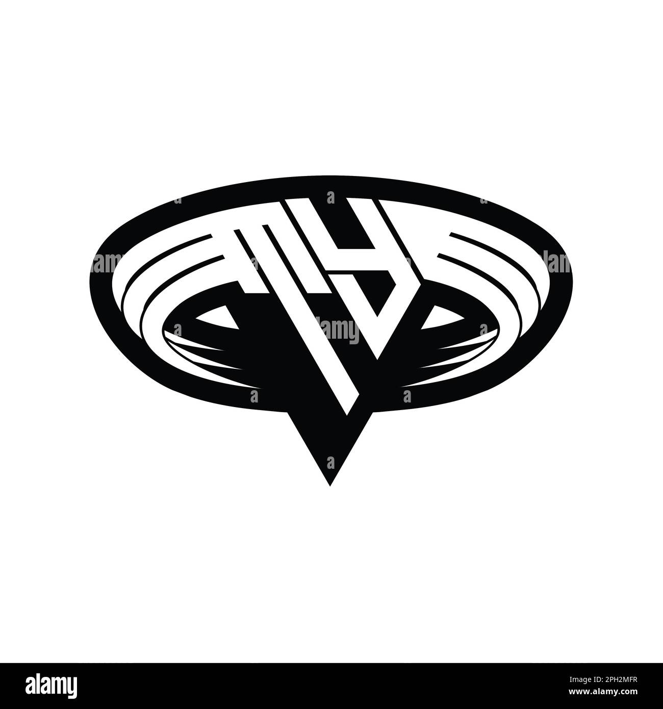 TY Logo monogram letter with triangle shape slice isolated outline ...