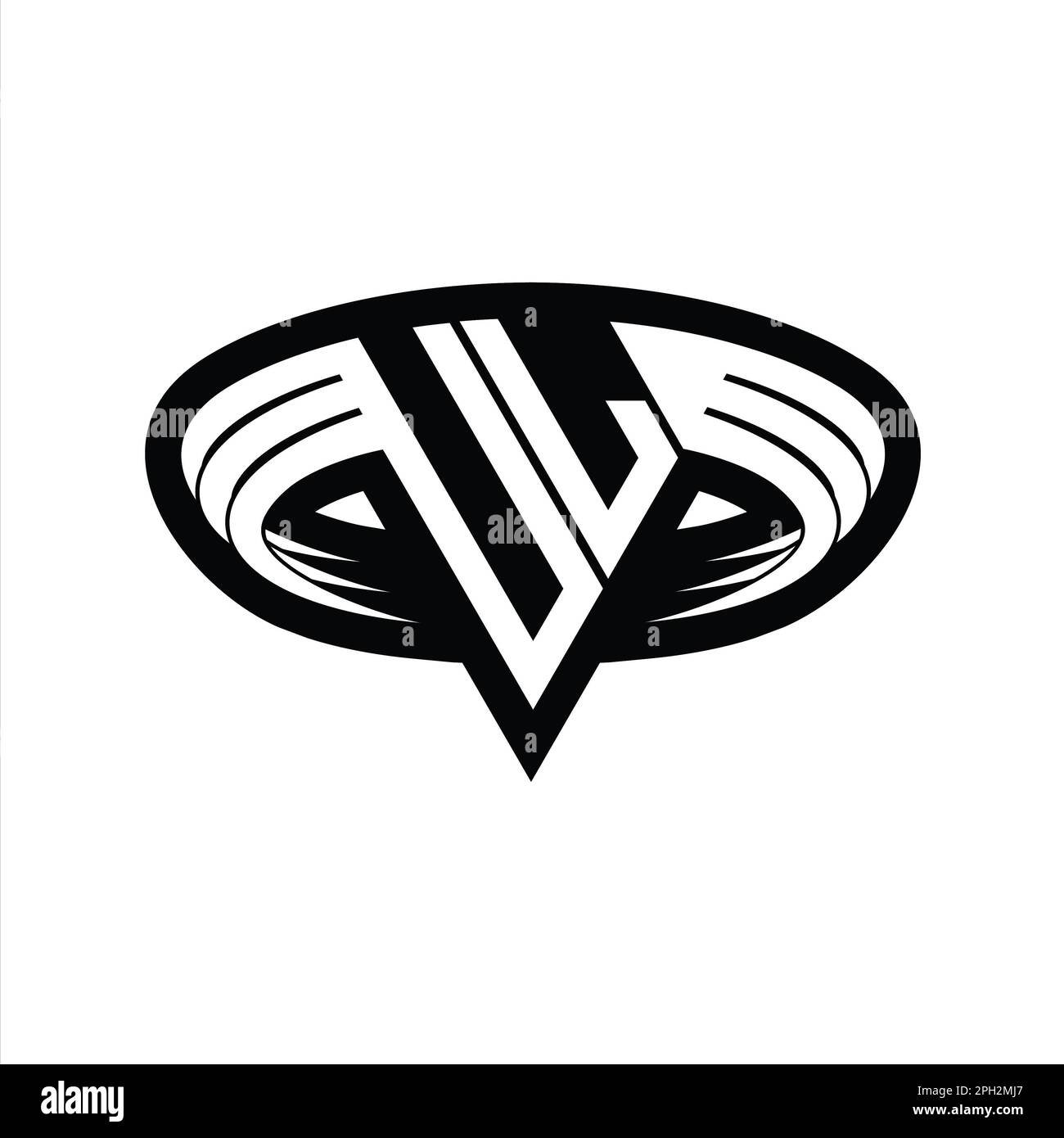 UL Logo monogram letter with triangle shape slice isolated outline ...