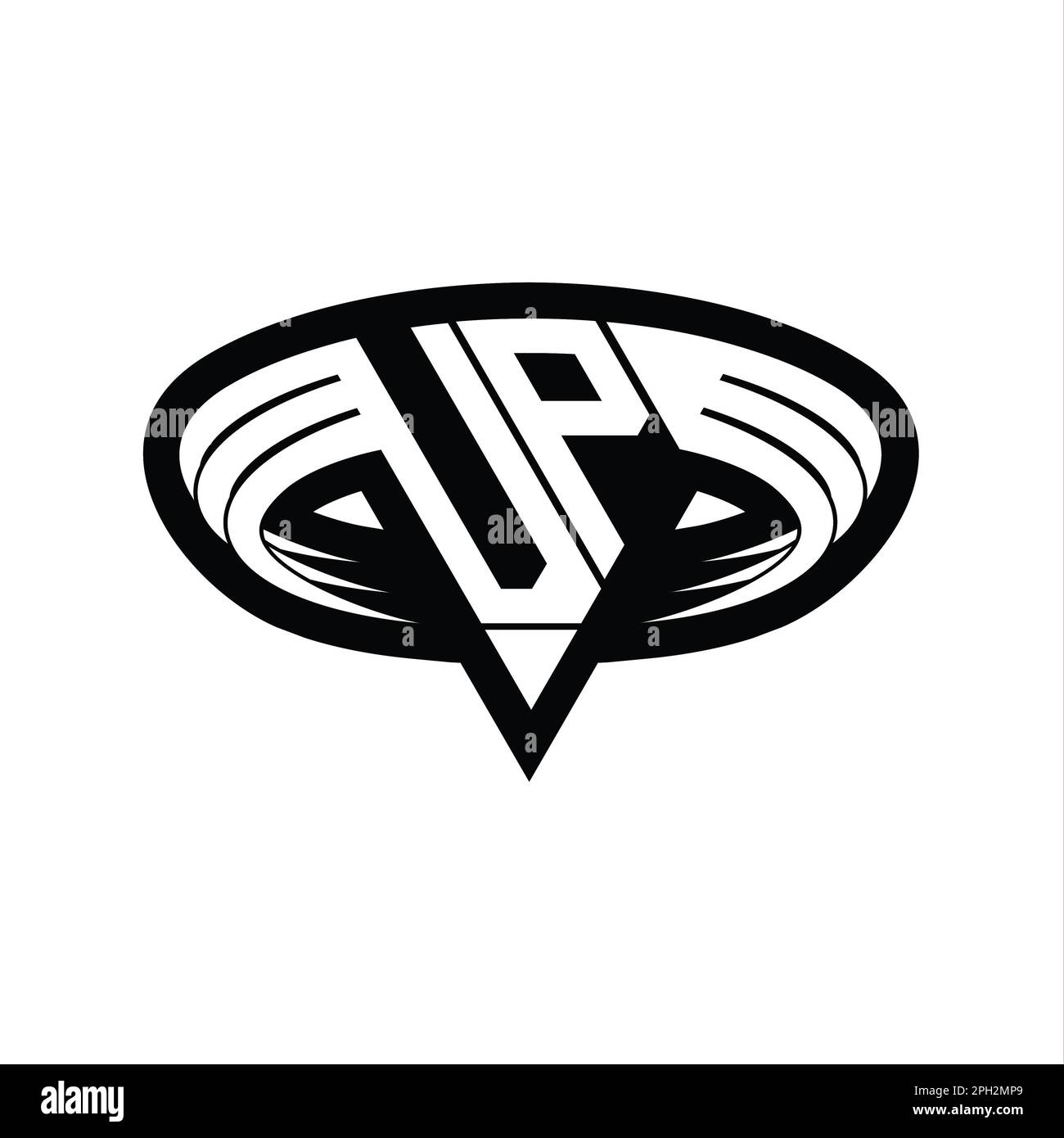 VP Logo monogram letter with triangle shape slice isolated outline ...