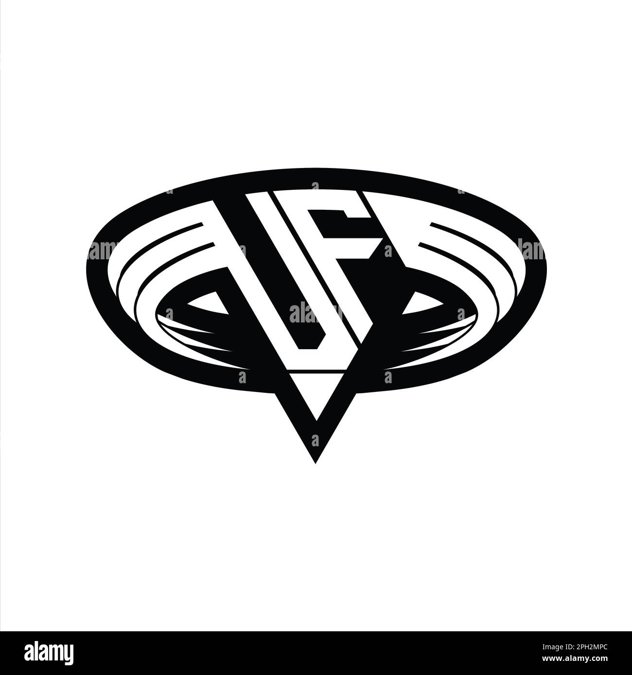 VF monogram letter with triangle shape slice isolated outline design ...