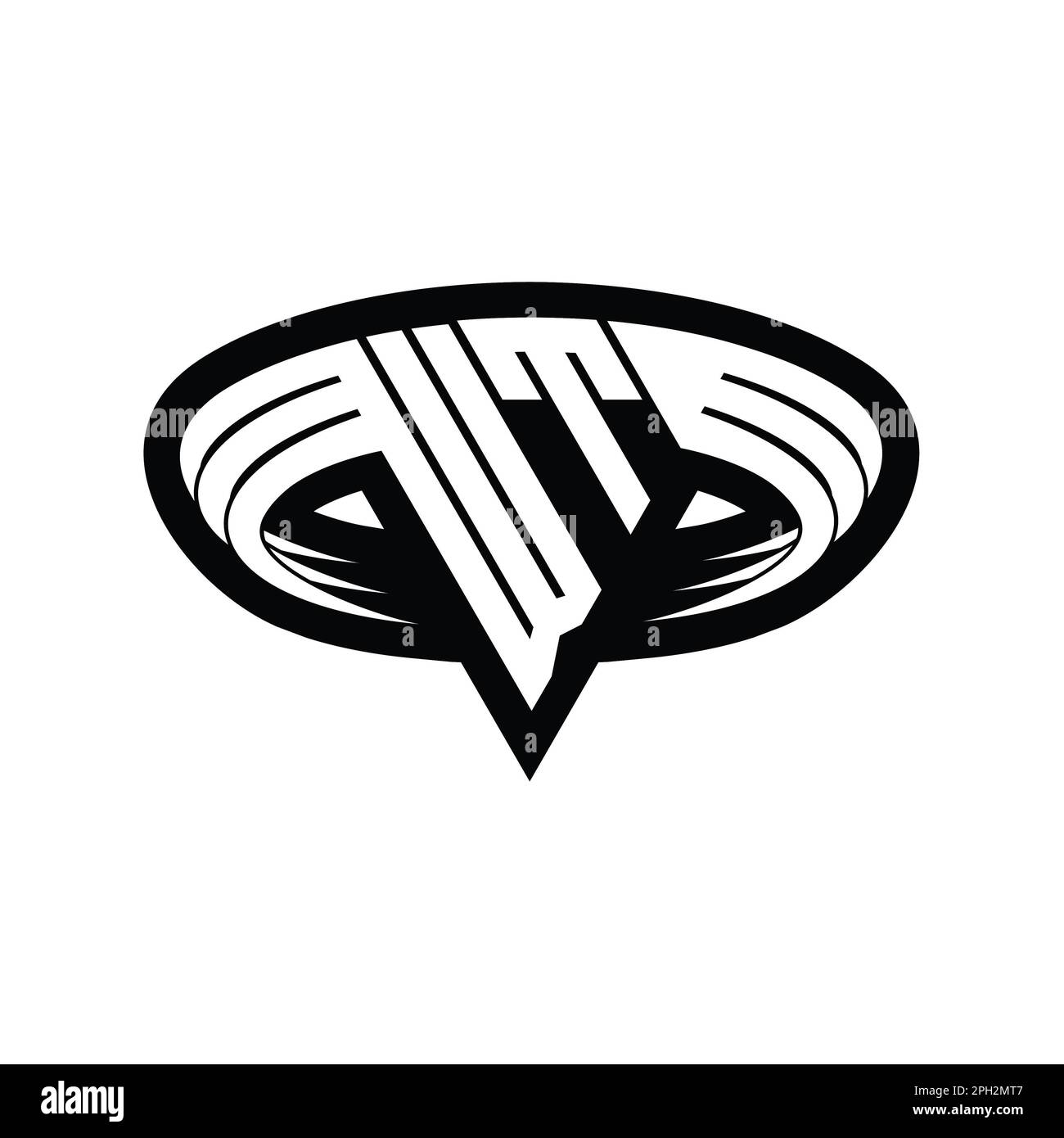 WT Logo monogram letter with triangle shape slice isolated outline design template Stock Photo ...