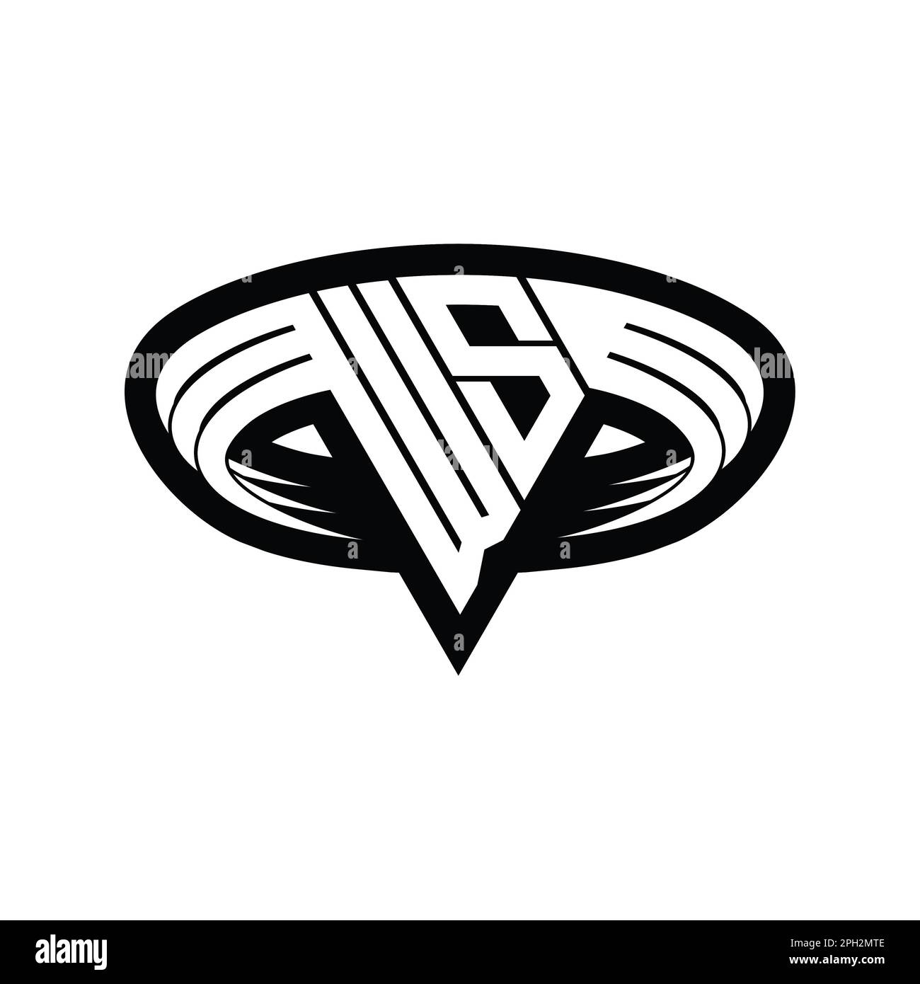WS Logo monogram letter with triangle shape slice isolated outline ...