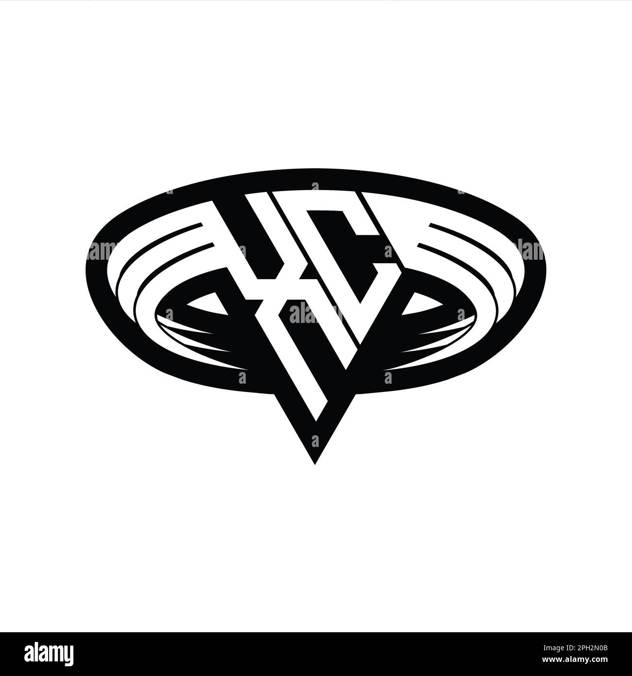XC Logo monogram letter with triangle shape slice isolated outline ...