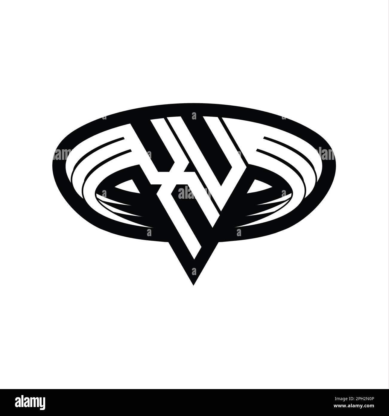 XU Logo monogram letter with triangle shape slice isolated outline ...