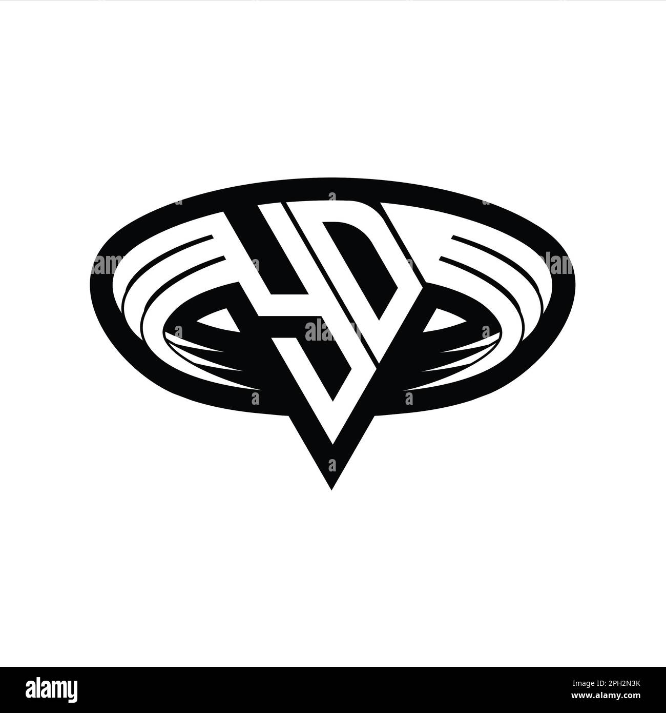 YD Logo monogram letter with triangle shape slice isolated outline ...