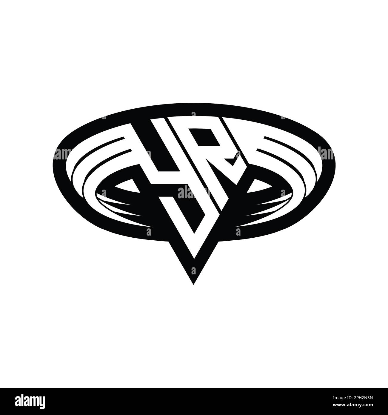 YR Logo monogram letter with triangle shape slice isolated outline ...