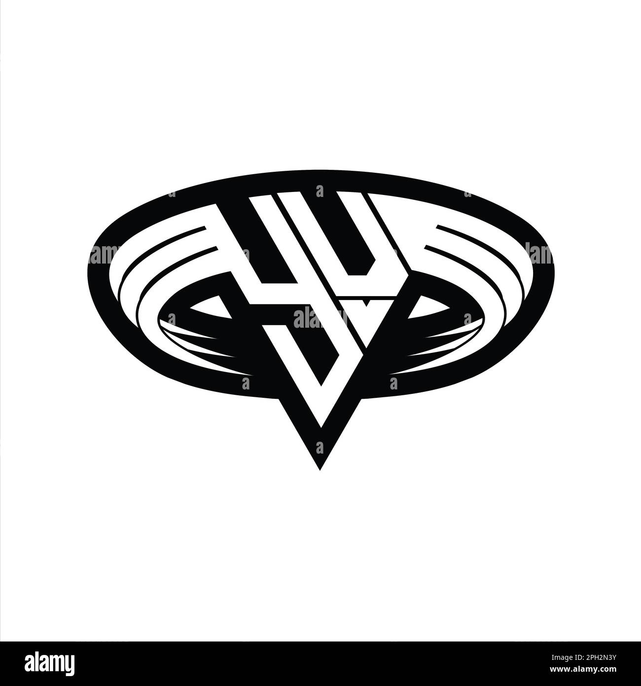 YV Logo monogram letter with triangle shape slice isolated outline ...