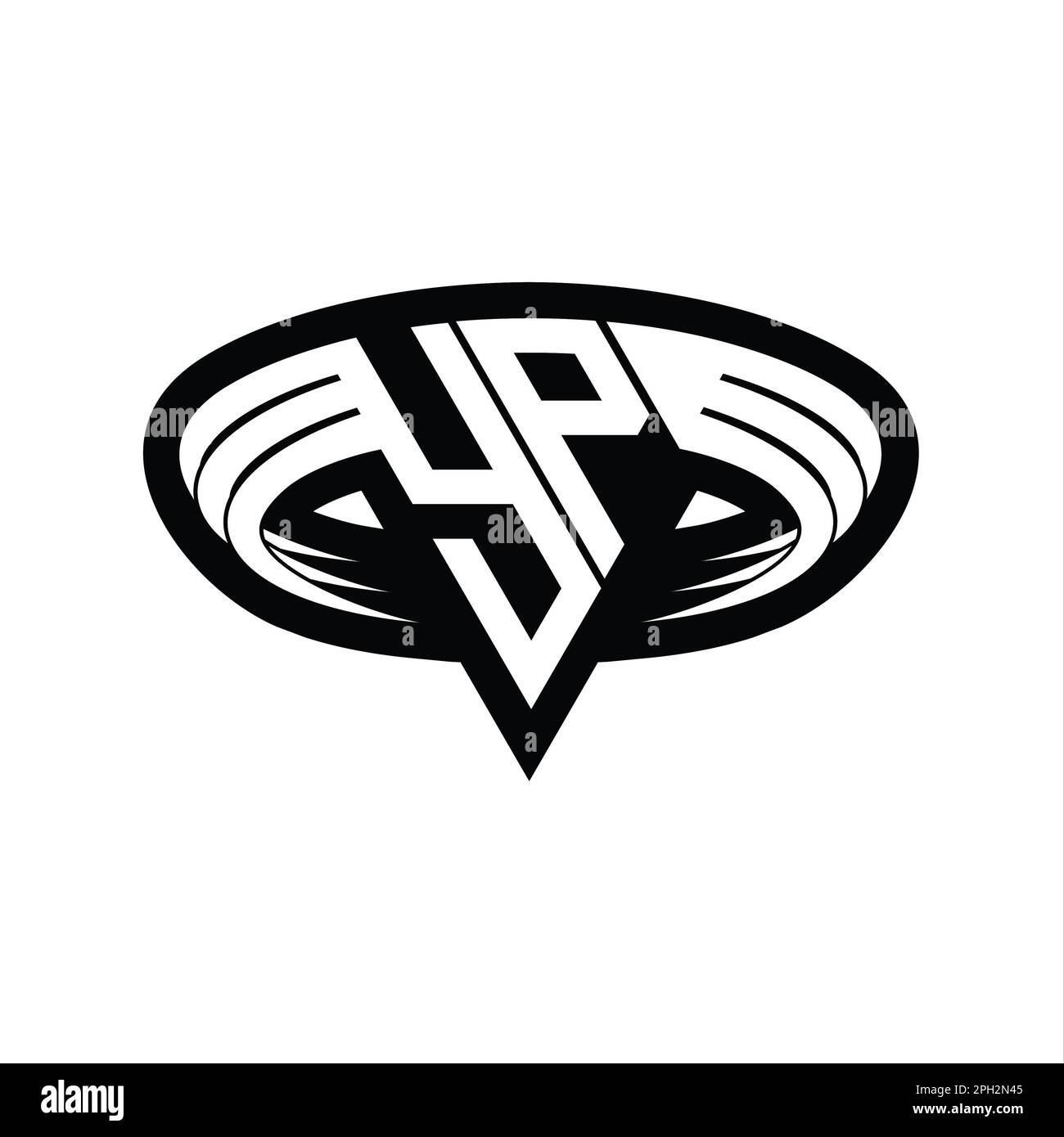 YP Logo monogram letter with triangle shape slice isolated outline ...