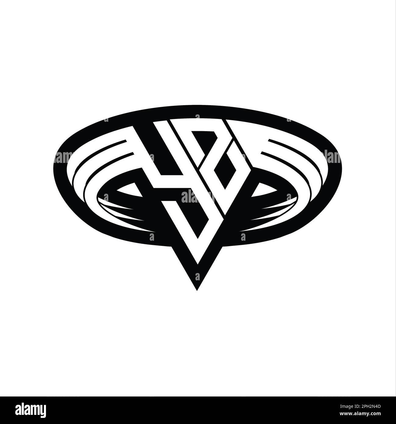 YZ Logo monogram letter with triangle shape slice isolated outline ...