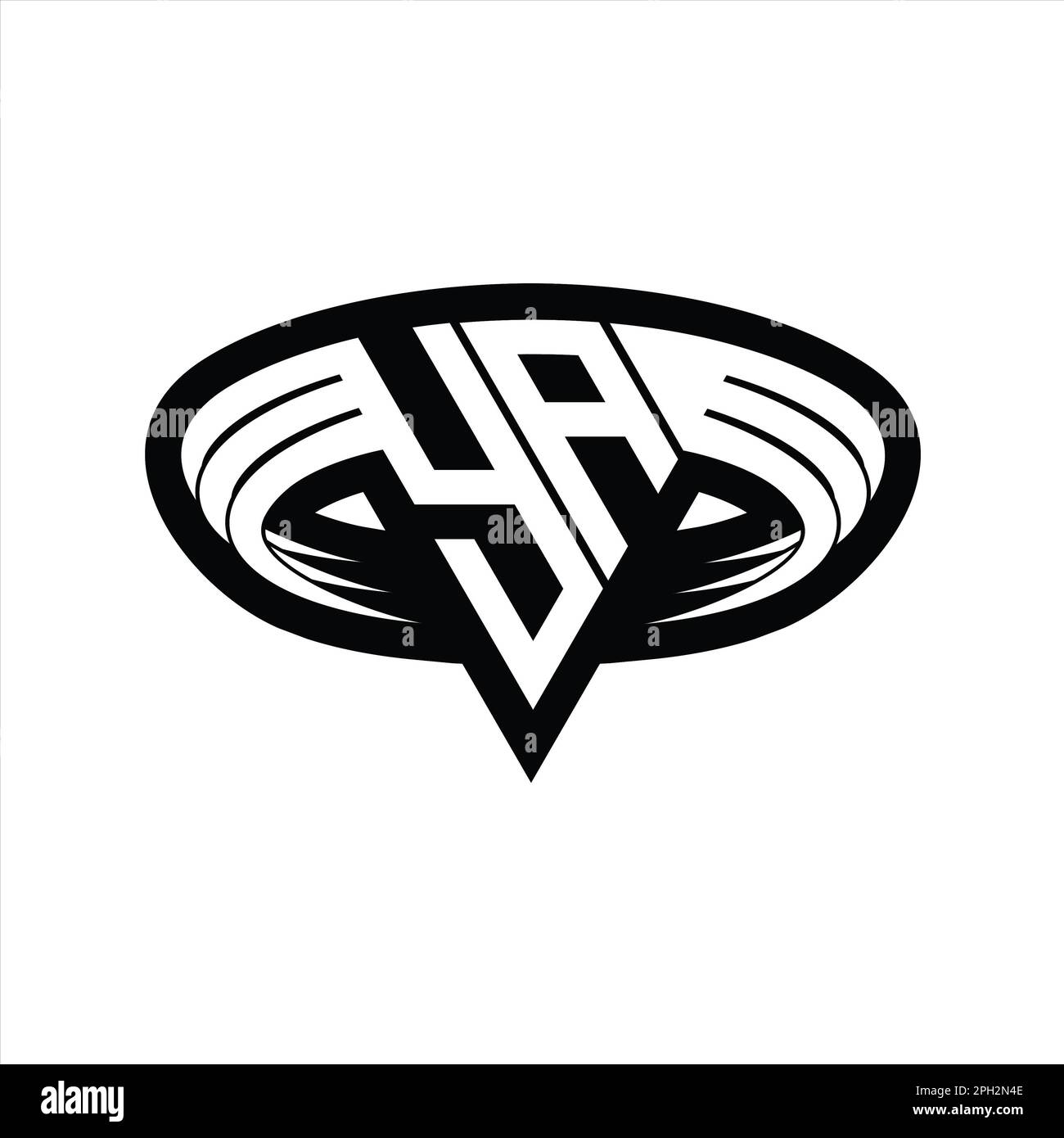 YA Logo monogram letter with triangle shape slice isolated outline ...