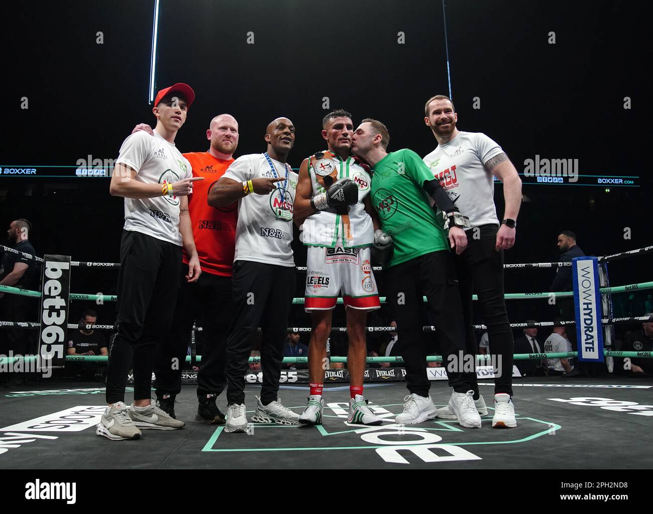 Michael Gomez Jr (centre) and his team celebrate victory in the BBBofC ...