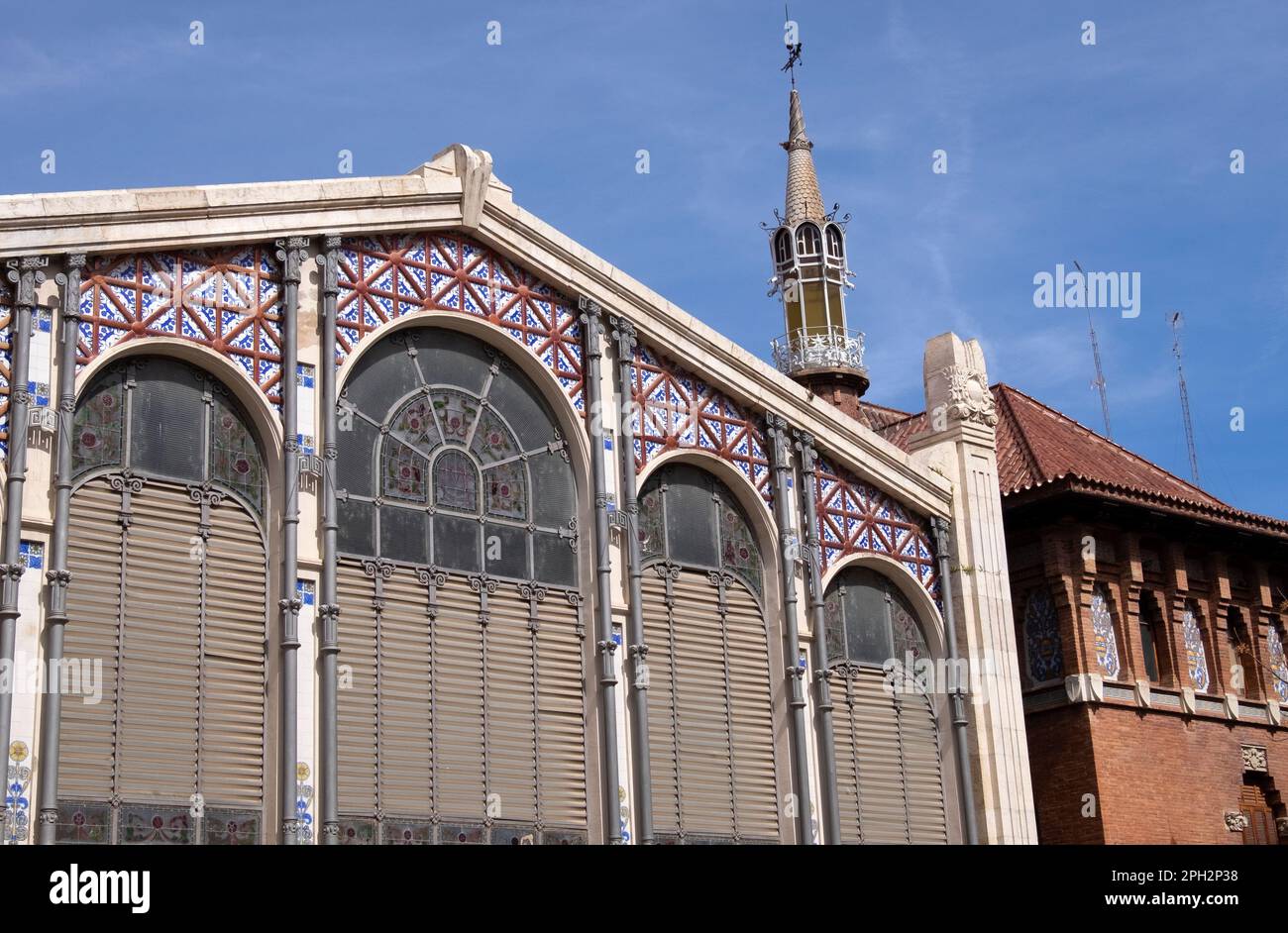 Beautiful building of the central market in Valencia,Spain Stock Photo ...