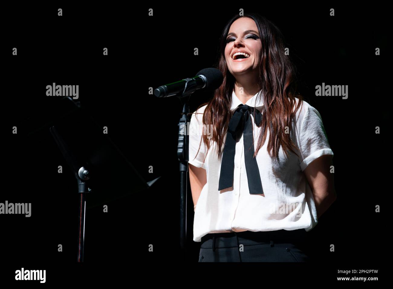 Emily Hampshire performing at Don't Tell My Mother Stock Photo - Alamy