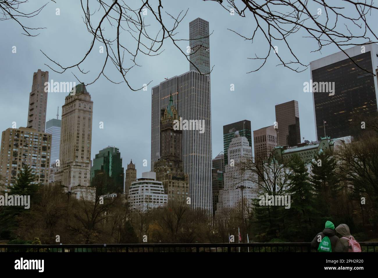 Office buildings skyline view from Central Park New York, USA Stock ...