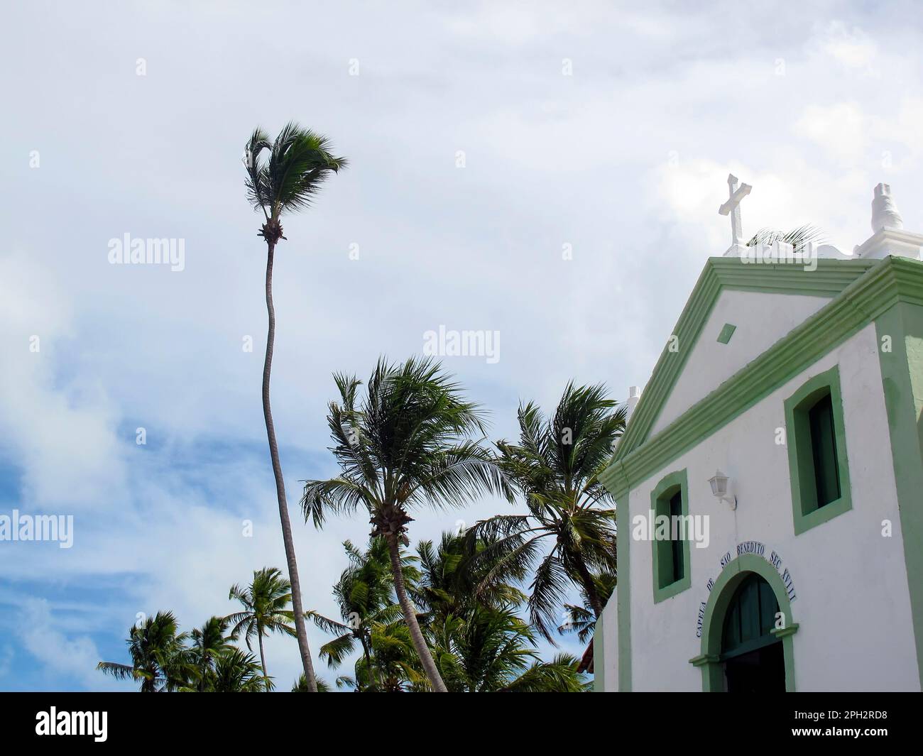 detail of the chapel of St. Benedict on Carneiros beach in Recife ...