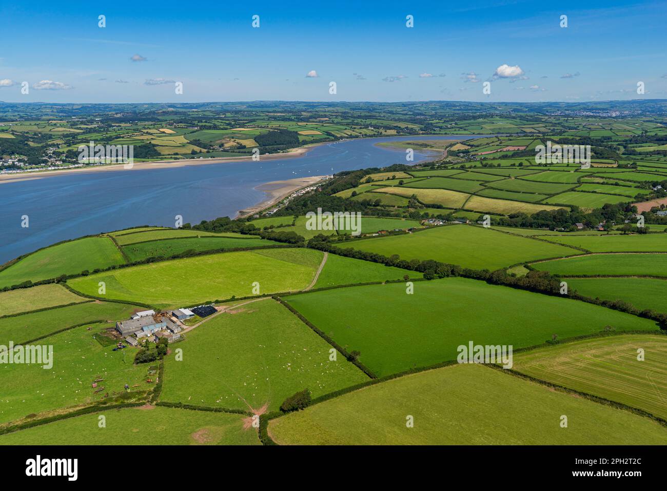 Aerial Views over Carmarthenshire, West Wales Stock Photo - Alamy