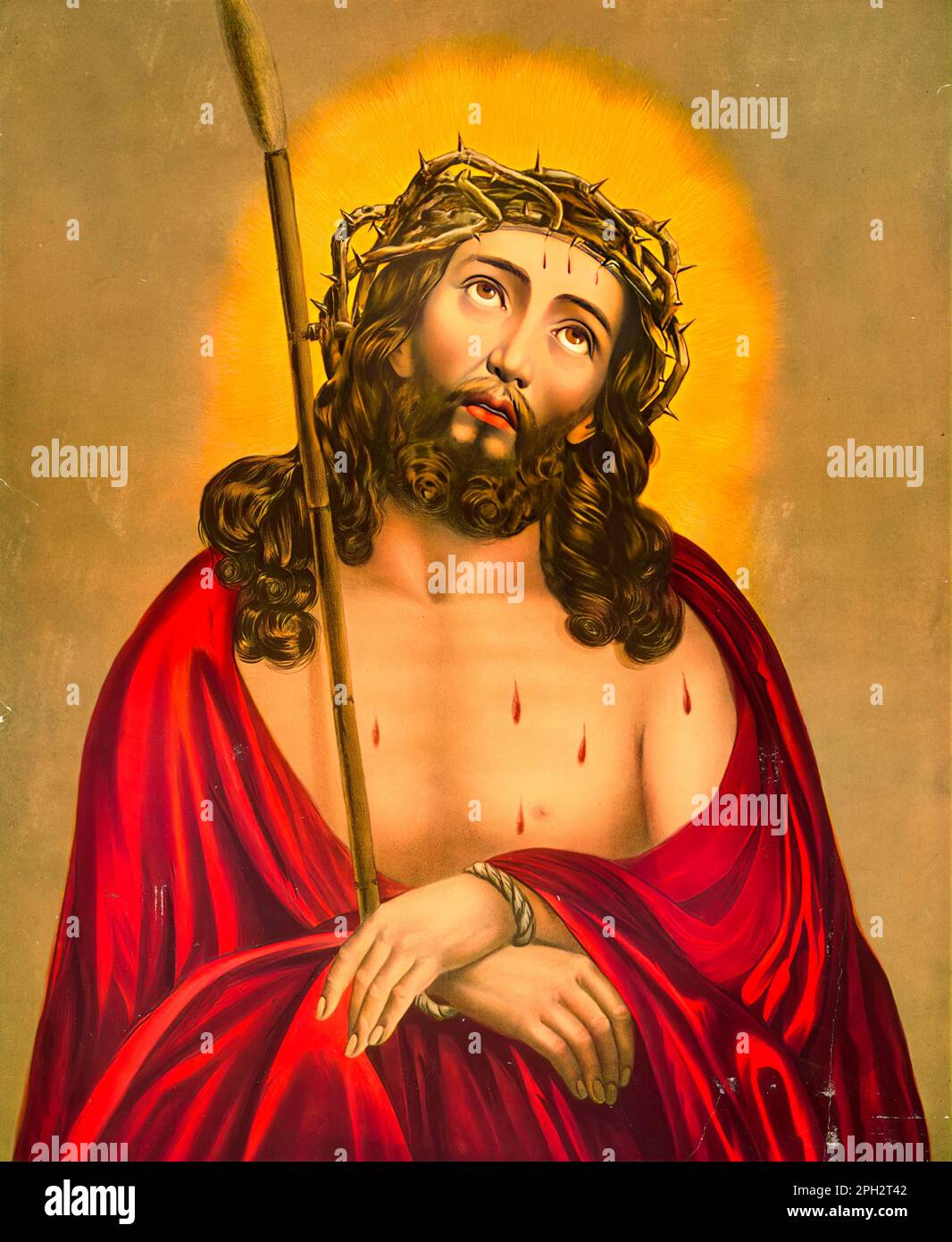 Antique Image of Jesus Christ. Digital Enhancement of a public domain ...