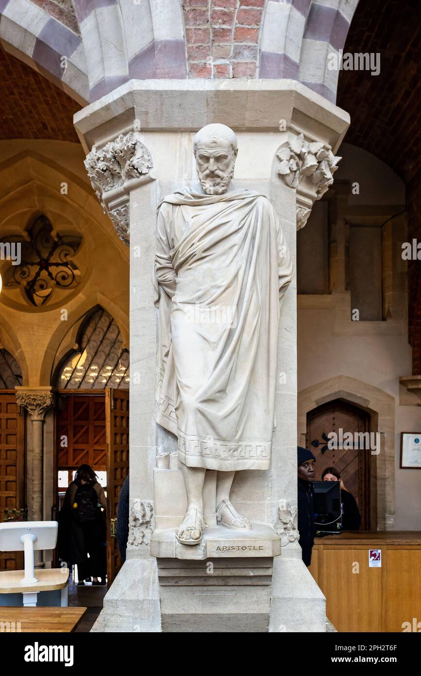 Statue of Aristotle in The university of Oxford Museum of natural ...
