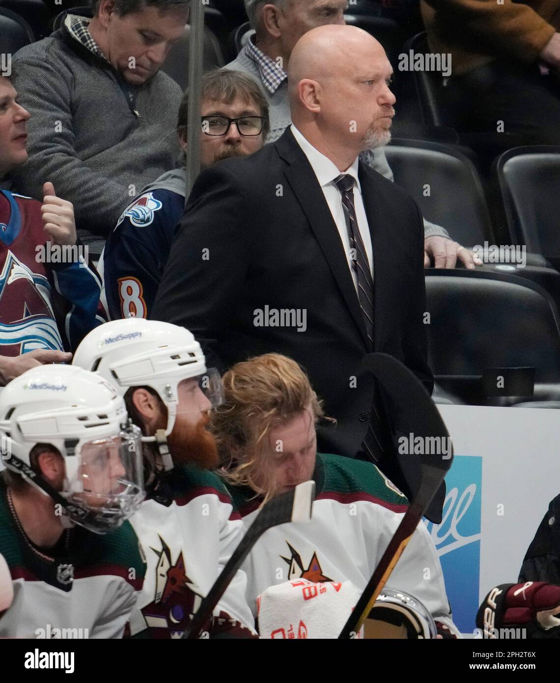 Arizona Coyotes head coach Andre Tourigny in the second period of an ...