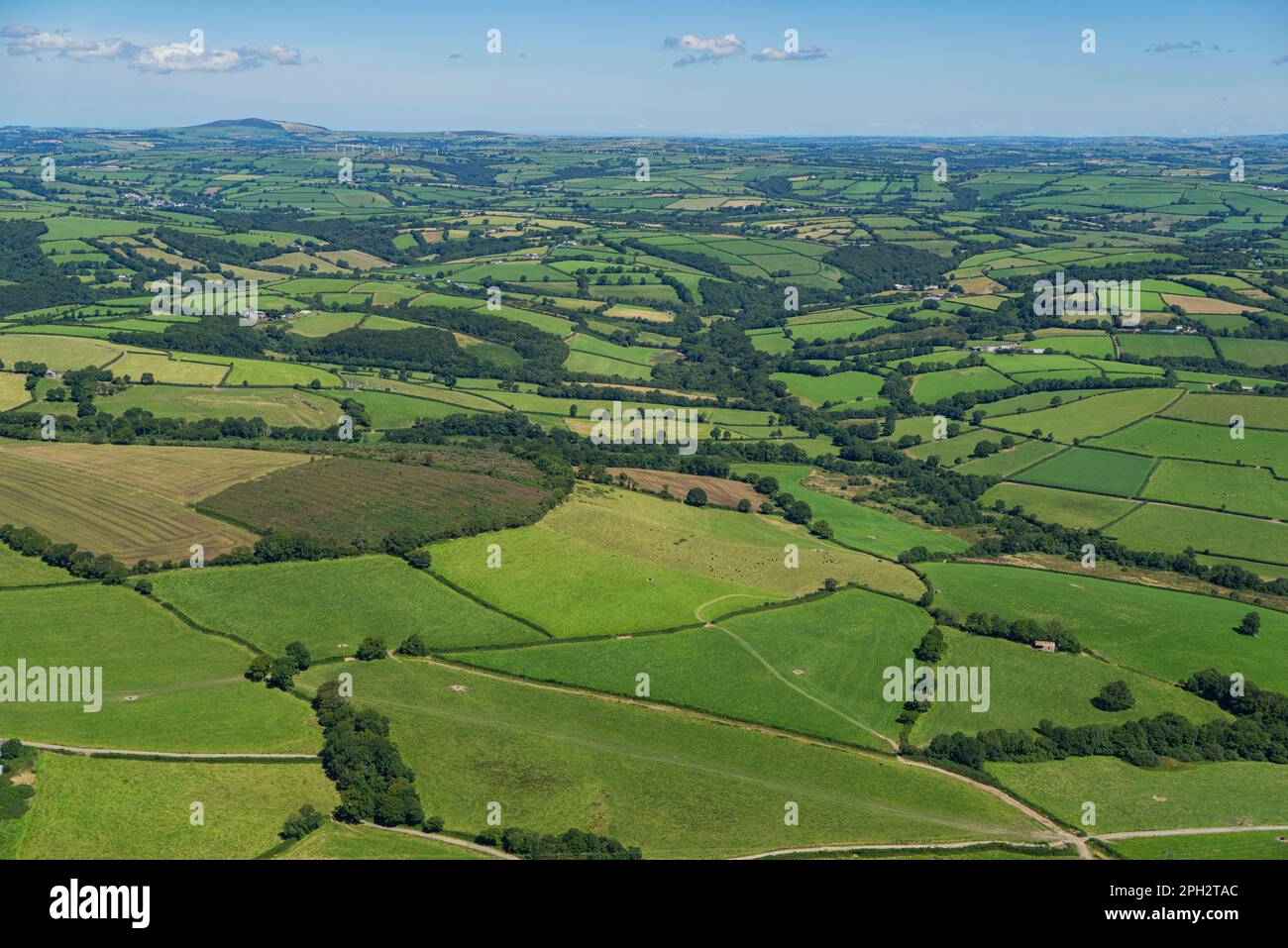Aerial Views over Carmarthenshire, West Wales Stock Photo - Alamy