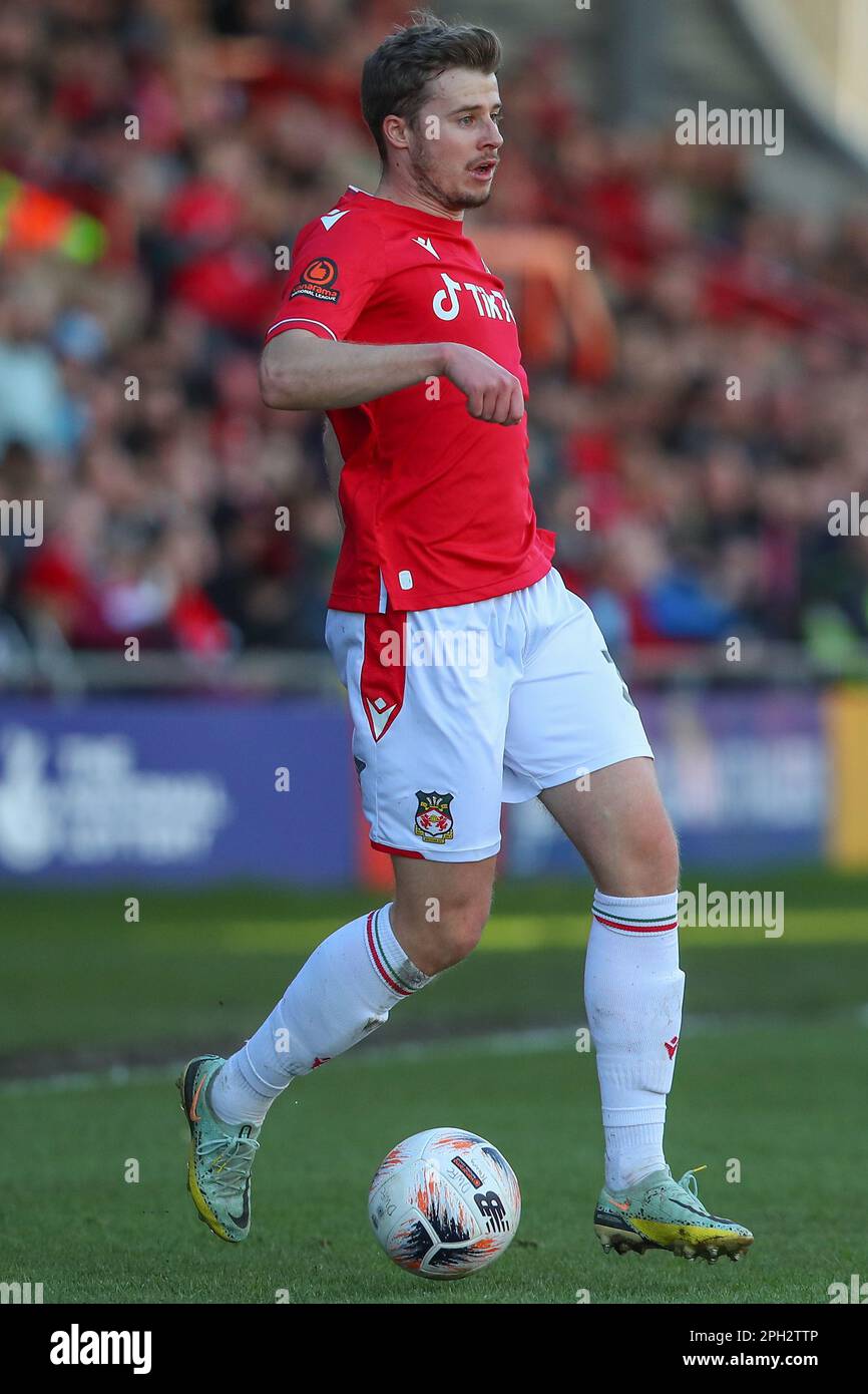 Wrexham, UK. 25th Mar, 2023. James Jones #30 of Wrexham in action ...