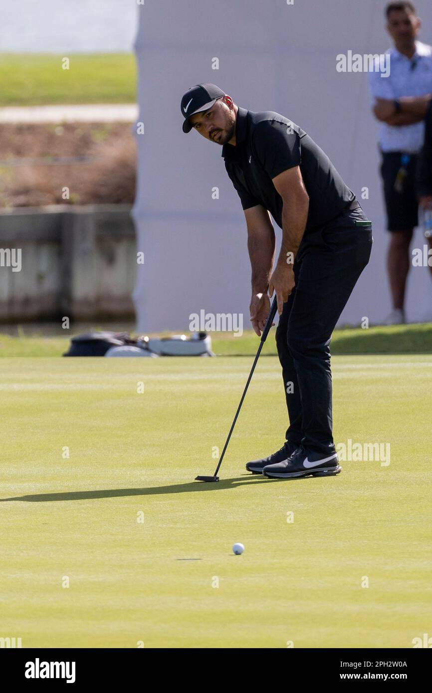 AUSTIN, TX - MARCH 25: Jason Day misses a putt on the 13th green during ...