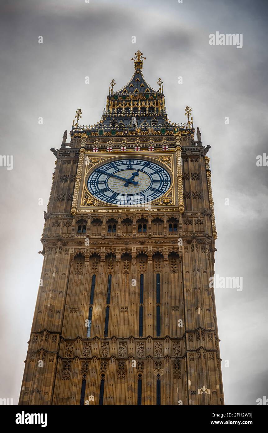 The Big Ben, iconic clocktower and major landmark in London, England ...