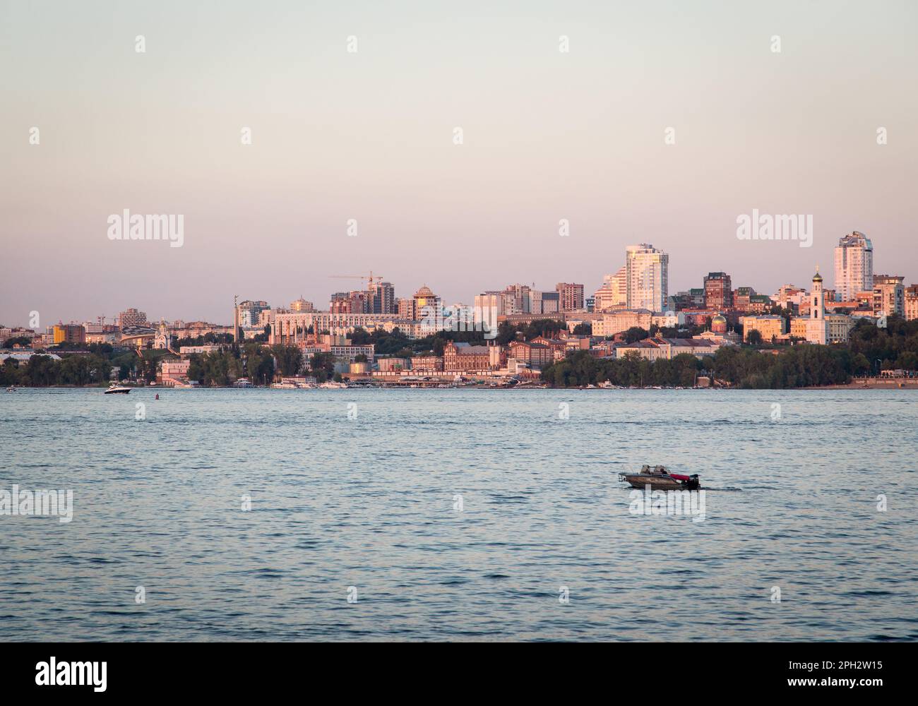 Aerial view of Samara from Volga river side Stock Photo - Alamy