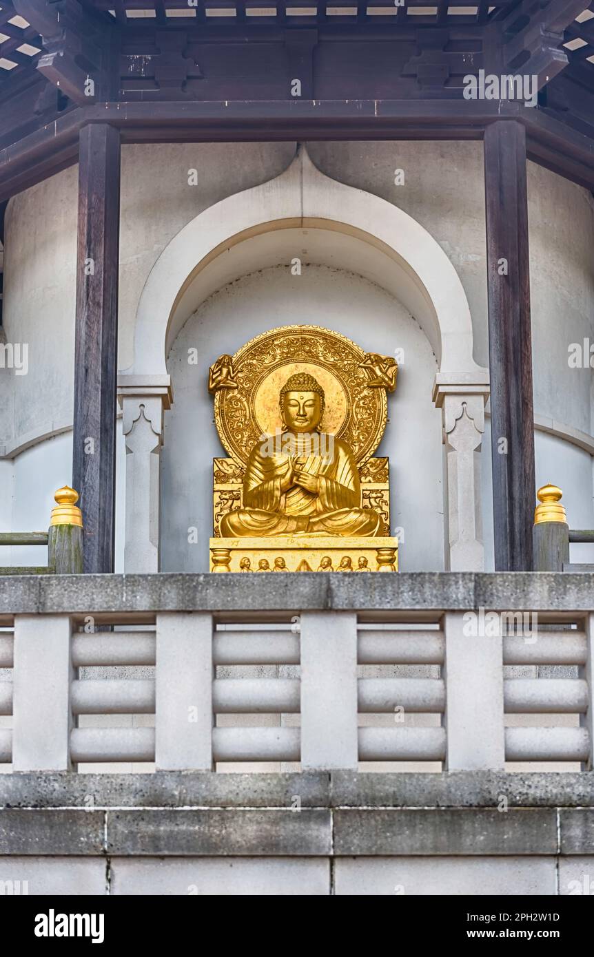 The London Peace Pagoda in the Battersea park, iconic landmark in ...