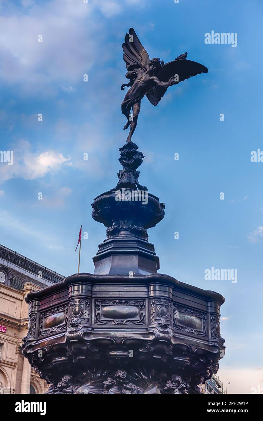 Shaftesbury Memorial Fountain, also known as Eros Statue, iconic ...