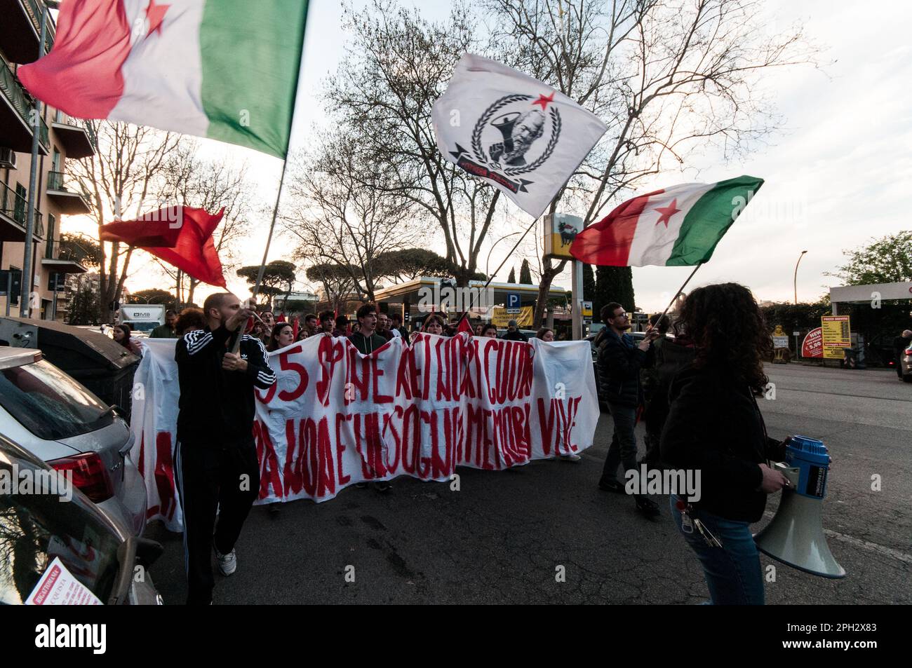 Rome, Italy. 24th Mar, 2023. The Communist Front in memory of the 79th ...