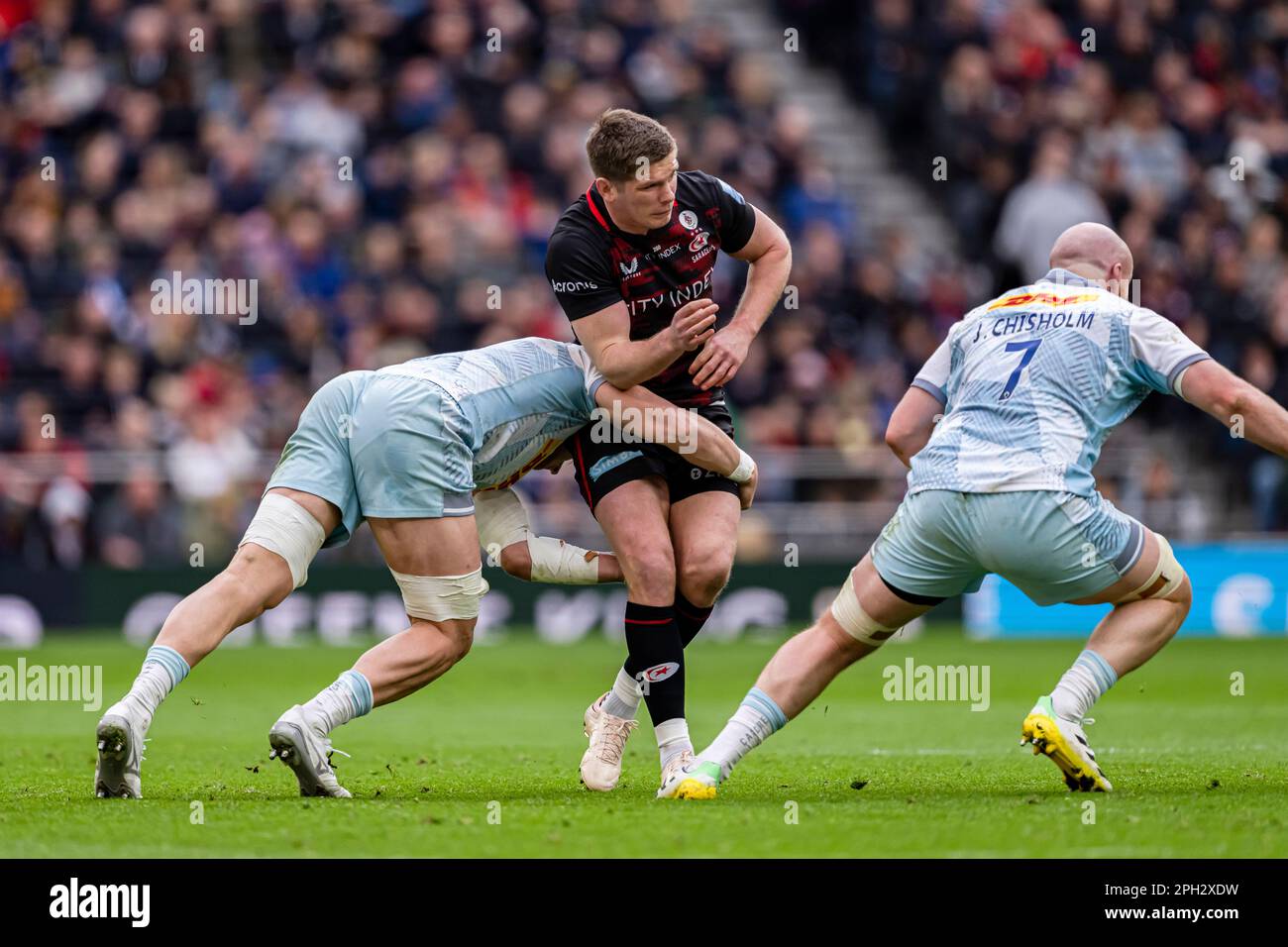 LONDON, UNITED KINGDOM. 25th, Mar 2023. Owen Farrell of Saracens (Capt ...