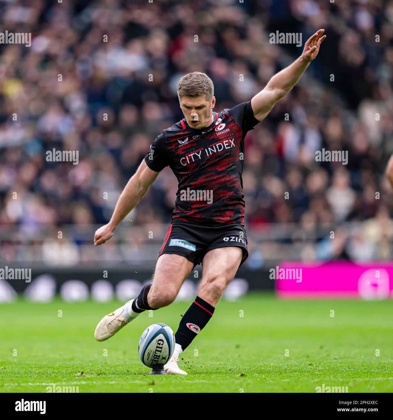 LONDON, UNITED KINGDOM. 25th, Mar 2023. Owen Farrell of Saracens (Capt ...
