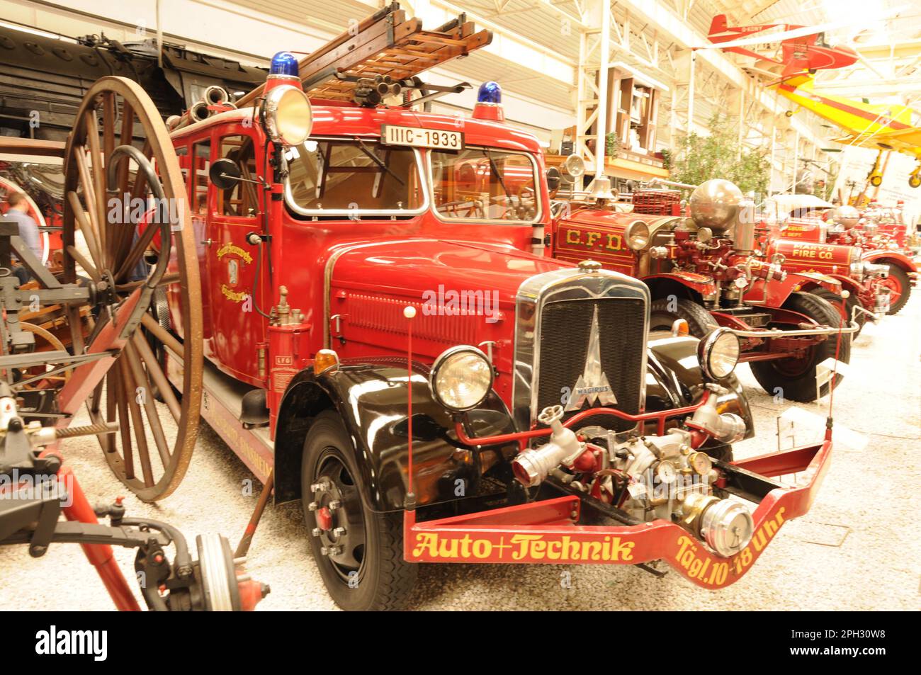 Red Vintage Fire Engine Stock Photo - Alamy