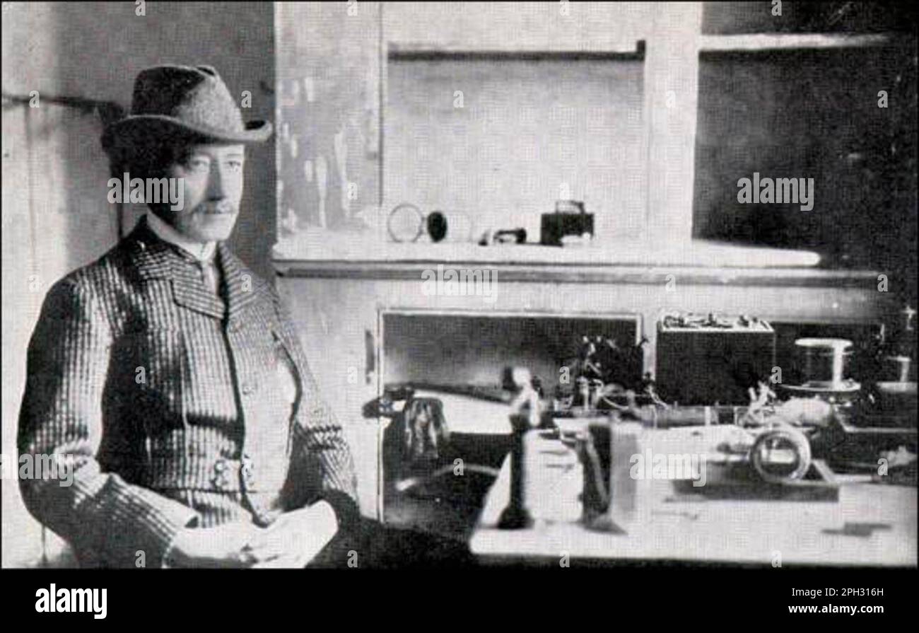 Marconi at Signal Hill with instruments used to receive the first ...