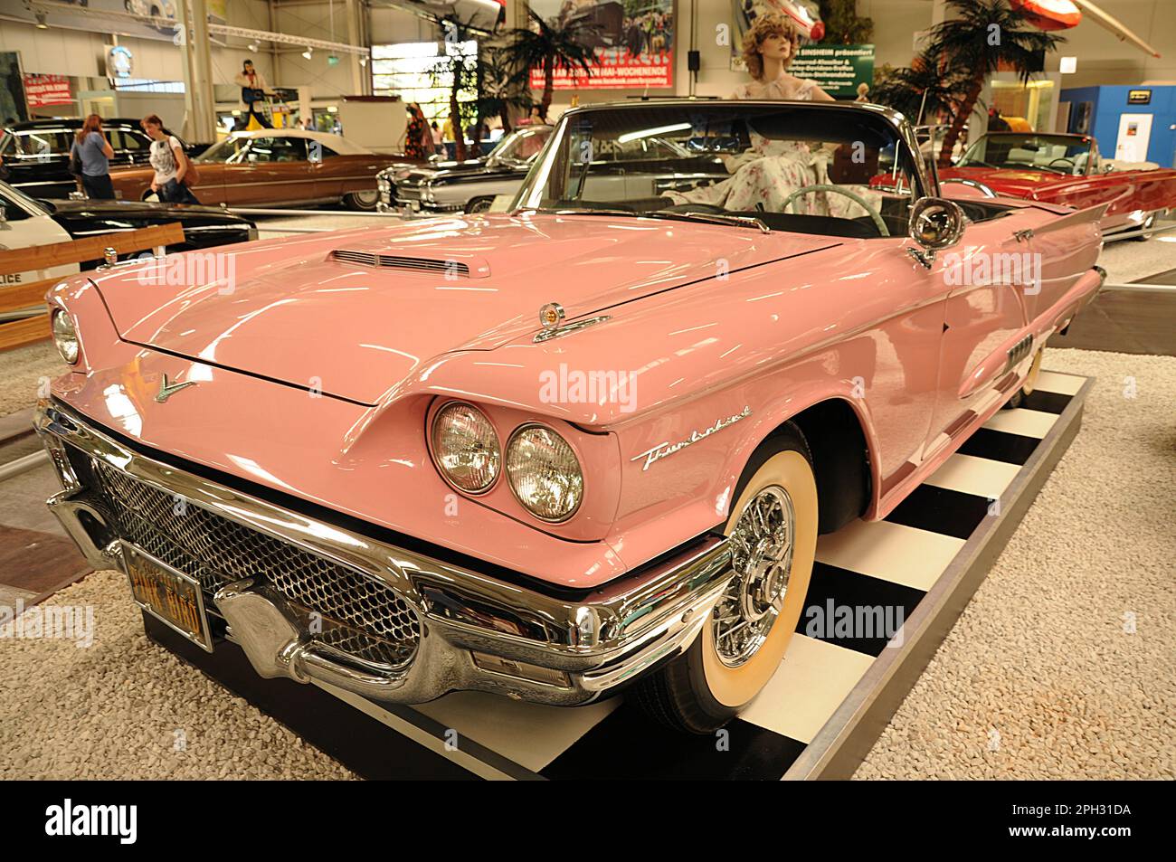 Pink Vintage American Car Stylish Stock Photo - Alamy