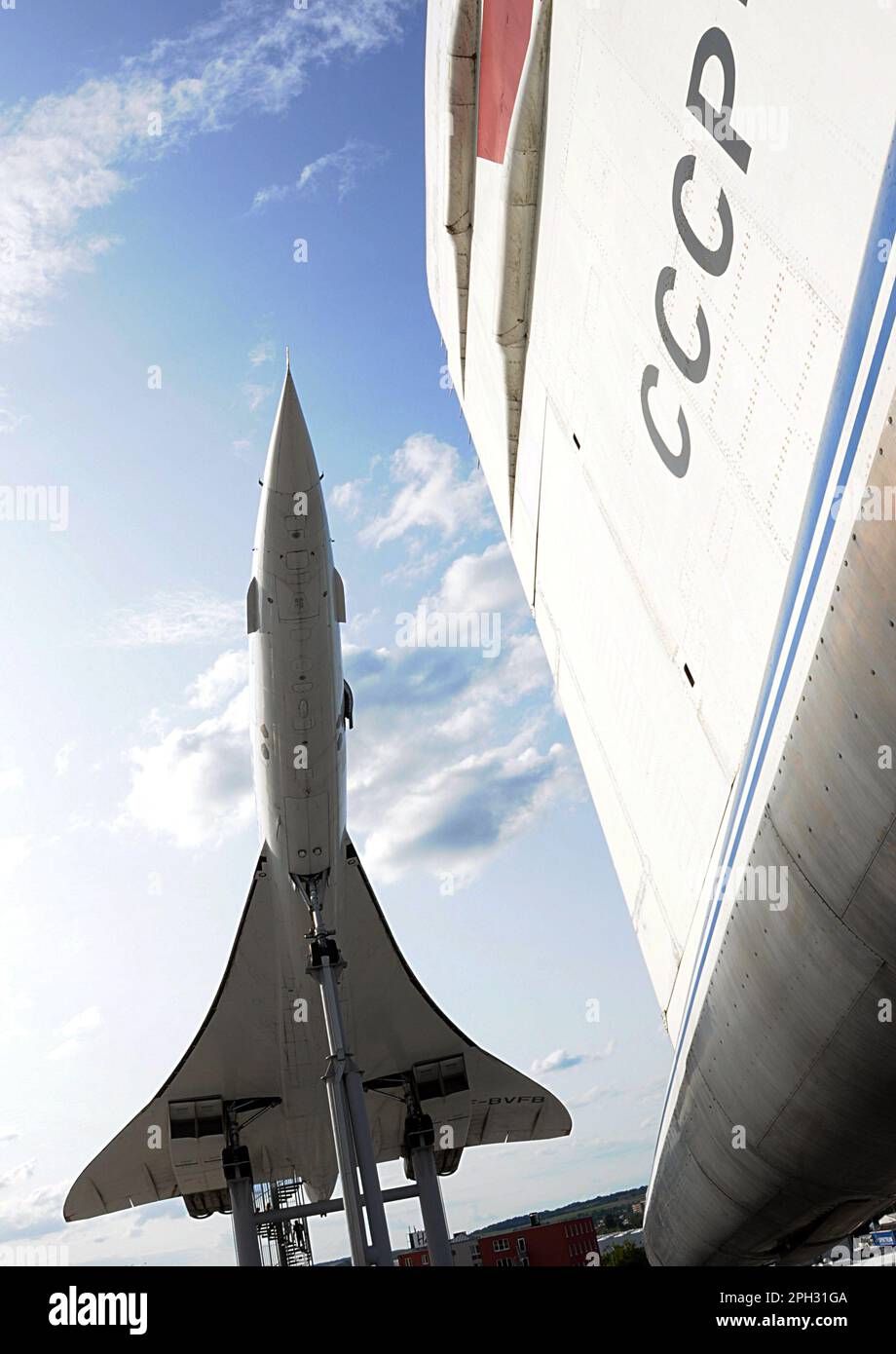 Concorde Against Tupolev Tu144 Tail CCCP Stock Photo - Alamy