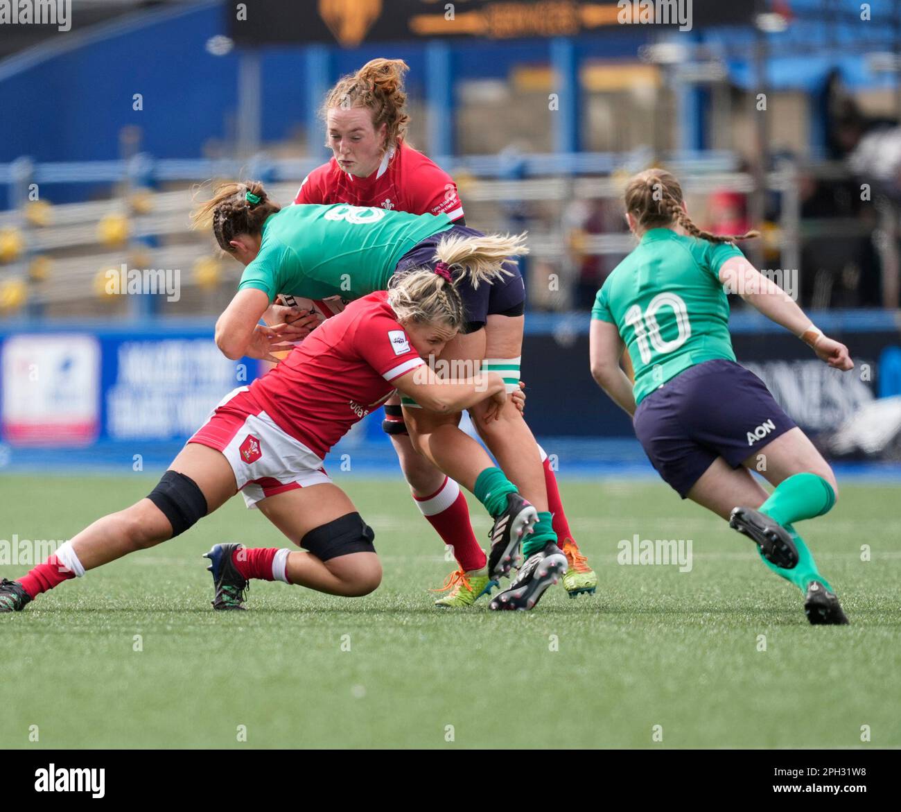 Cardiff, UK. 25th Mar, 2023. Alex Callender (Wales) (L) Brittany Hogan ...