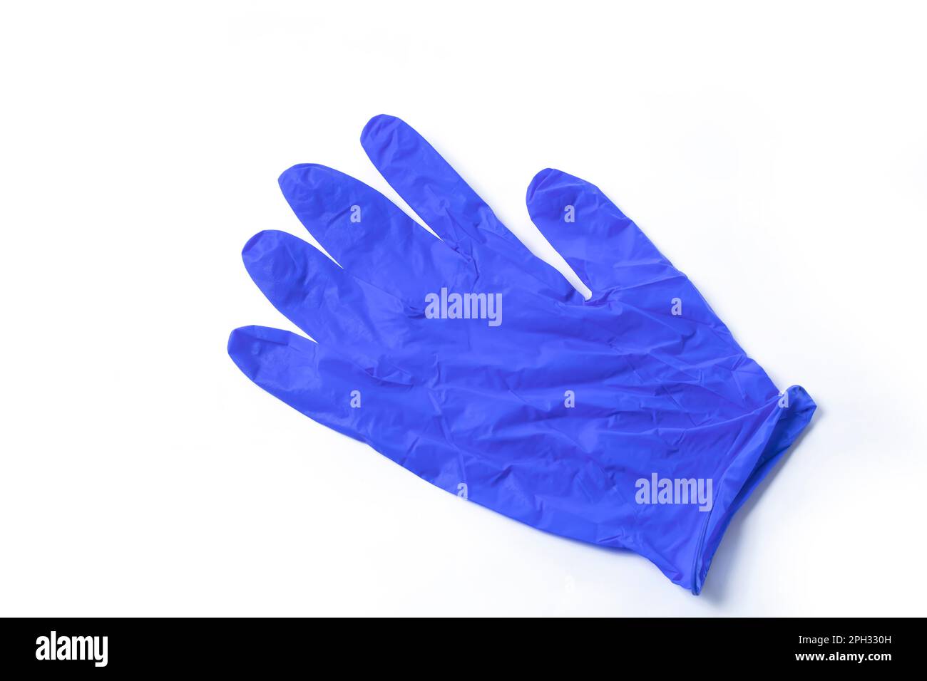 Dark Blue rubber gloves isolated on white background Stock Photo - Alamy
