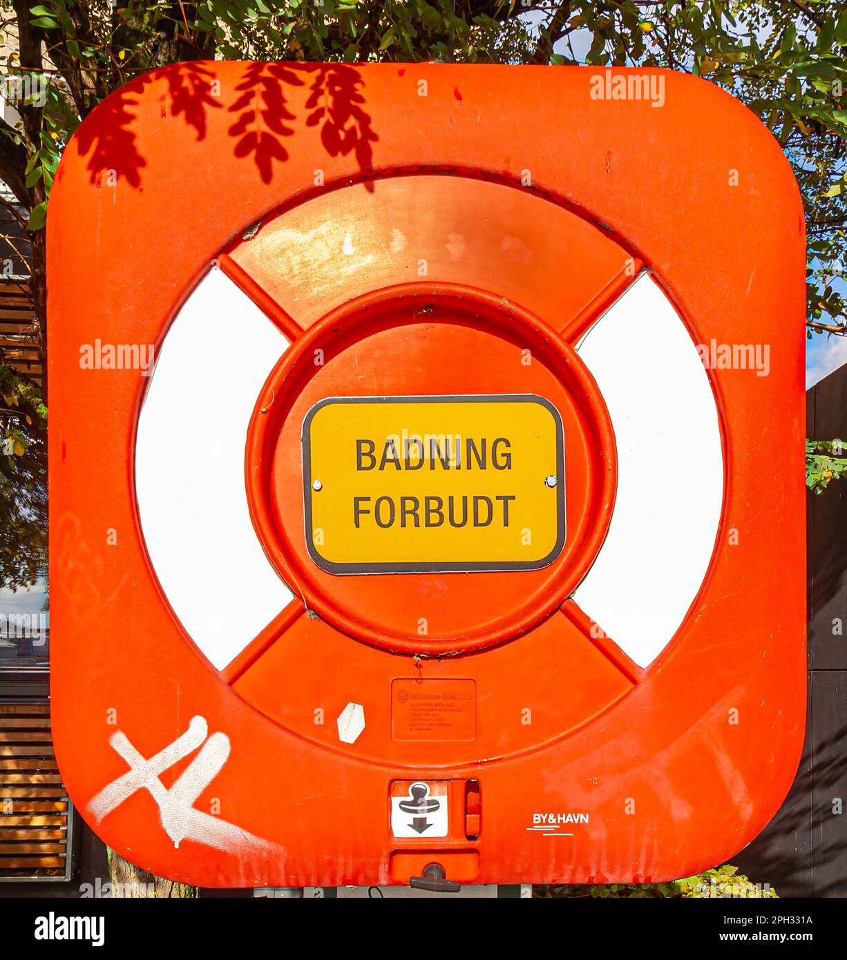 Copenhagen, Denmark - September 13, 2010: Closeup of bright red and ...