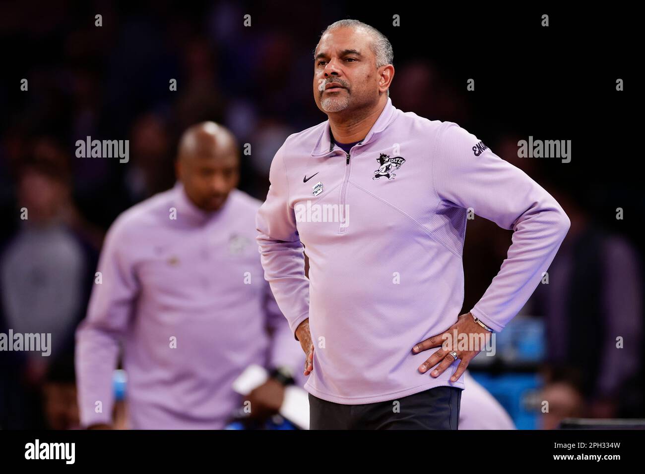 Kansas State head coach Jerome Tang directs his team in the first half ...