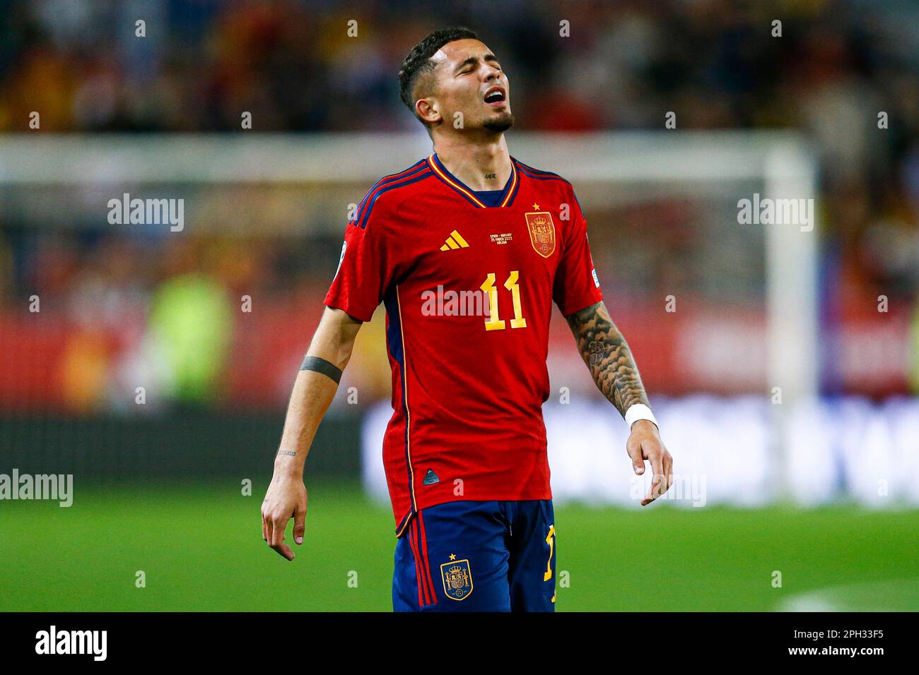 Yeremy Pino of Spain during the European Qualifiers match between Spain ...
