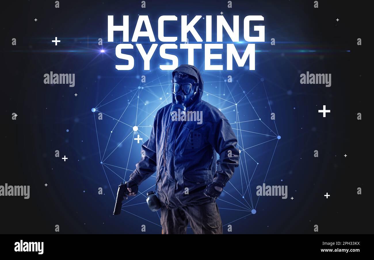 Mysterious hacker, online attack concept Stock Photo - Alamy