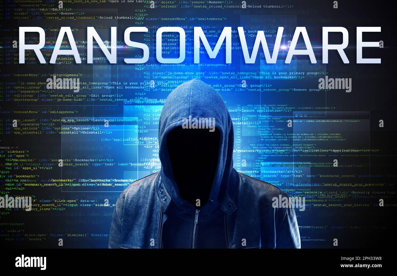 Faceless hacker on code background Stock Photo - Alamy